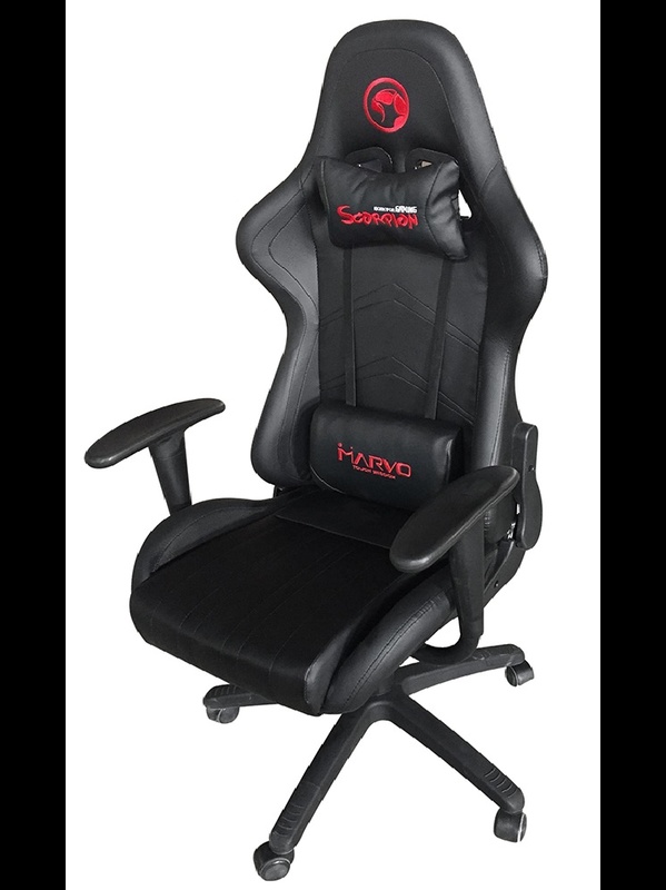 Silla Gamer Marvo Scorpion Ch106 150kg Lumbar Cervical Negra | Rivera Hogar